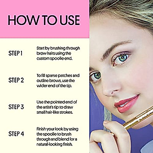 Winky Lux Uni Brow Universal Eyebrow Pencil, Brow Pencil and Eyebrow Makeup for All Brow Shades, Blonde Eyebrow Pencil and Black Eyebrow Pencil, Eyebrow Color