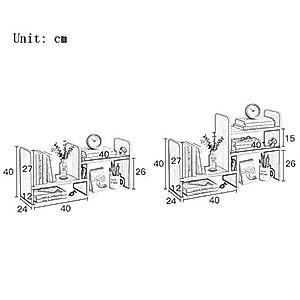 Stretch Bookshelf Magazine Rack Partition Divide-Grid Shelf Stratification Storage Rack Desktop Office Desk Home MUMUJIN (Size : 80X24X40CM)
