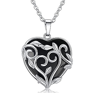 XIANNVXI Black Obsidian Necklace Mothers Day Gifts Healing Crystal Stone Necklaces Heart Pendant Necklace Natural Spiritual witchcraft Reiki Quartz jewelry for Women Girlfriend Wife