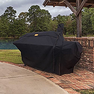 Oklahoma Joe's 2855872P04 Longhorn Reverse Flow Anthem Series Rip-Stop Offset Smoker Cover, Black