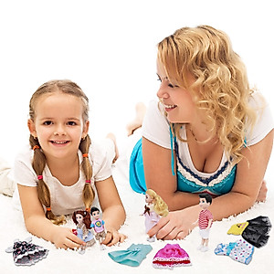 20 Sets 6 inch Chelsea Doll Clothes Accessories 15 Dresses 5 Outfits for Kids Christmas Birthday Gifts