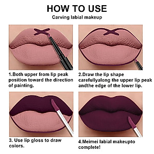 evpct 3Pcs Black Red Matte Lip Liner Pencil and Liquid Lipstick Sets for Women Long Lasting Lipstick 24 Hour Waterproof Dark red Purple Rose pink Lip Stick/Gloss Set labiales mate 24 horas originales