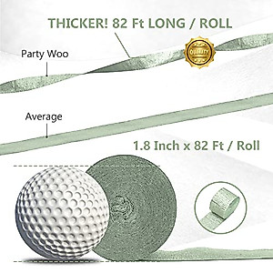 PartyWoo Crepe Paper Streamers 4 Rolls 328ft, Pack of Sage Green Crepe Paper for Party Decorations, Wedding Decorations, Birthday Decorations, Baby Shower Decorations (1.8 Inch x 82 Ft/Roll)