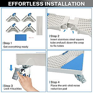 NATGAI Mini Fridge Stand, Adjustable Furniture Dolly Roller Base with 4 Locking Swivel Wheels, Universal Mobile Base Moving Cart for Washing Machine Refrigerator and Dryer (4 Wheels)