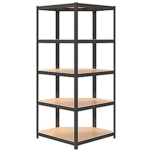vidaXL 5-Layer Corner Shelf Anthracite Steel&Engineered Wood