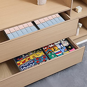 Coorganisers 4 Packs Sock Underwear Drawer Organizer Dividers,12 Cells and 16 Cells Closet Cabinet Organizer Storage Box, Fabric Drawer Organizers for Clothing Baby Clothes, Panty, Scarf, Ties