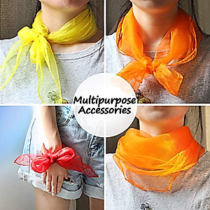 Novelty Place 12Pcs Dance Juggling Scarves, Silk Square Play Scarves for toddlers and kids - Performance Props Musical Instrument Accessories - 6 Colors