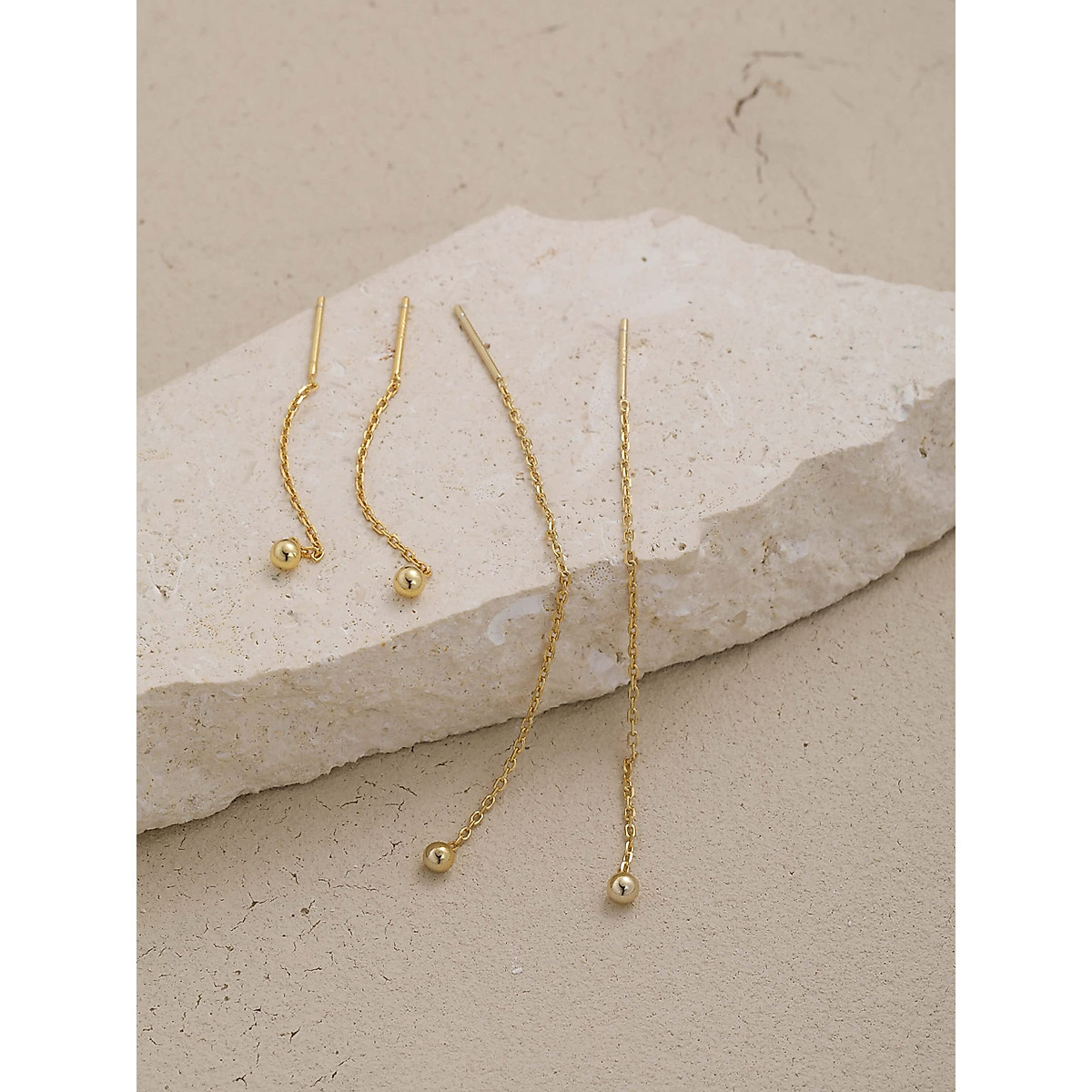 S.Leaf Threader Earrings for Women Threader Earrings Sterling Silver Chain Earrings Tassel Earrings Gold Earrings for Women 3cm