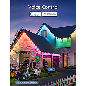 APPECK Permanent Outdoor Lights 100ft, Smart RGB Outdoor Lights with 72 LEDs, IP65 Waterproof LED Eaves Lights, 54 Scene Modes Lighting for Party, Daily, Halloween, Christmas, Roof, Garden, Patios