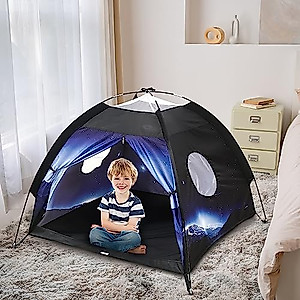 Kids Play Tent Lucky Castle Playhouse for Boys and Girls Easy Fun Dome Tent Camping Playground Pop Up Tent for Kids Indoor and Outdoor Imaginative Play Perfect Kid's Gift (World Stars)