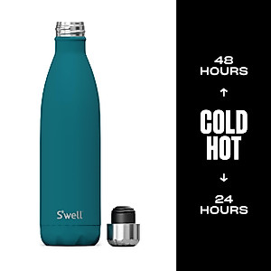 S'well Stainless Steel Water Bottle, 25oz, Peacock Blue, Triple Layered Vacuum Insulated Containers Keeps Drinks Cold for 48 Hours and Hot for 24, BPA Free, Perfect for On the Go