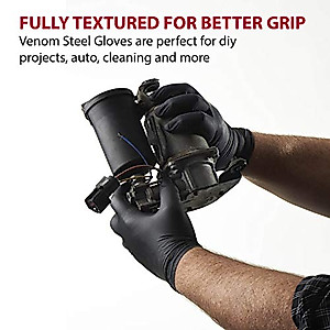 Venom Steel Industrial Nitrile Gloves, 6 mil, 2 Layer Rip Resistant, One Size Fits Most, 100 Count