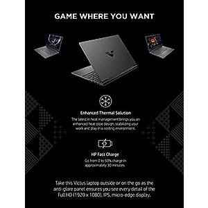 HP Victus 15.6" FHD IPS Premium Gaming Laptop | 12thGen Intel Core i5-12500H | 8GB RAM | 512GB SSD | NVIDIA GeForce RTX 3050 | Backlit Keyboard | Windows 11 | with HDMI Cable Bundle