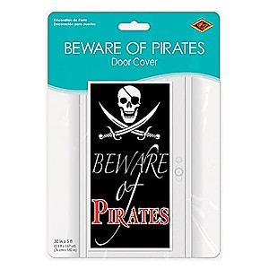 Beistle Beware of Pirates Door Cover,Black/White/Red
