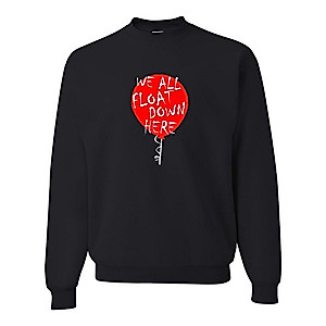 Medium Black Adult We All Float Down Here Red Balloon Sweatshirt Crewneck