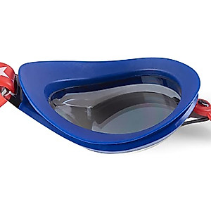 Speedo Unisex-Adult Swim Goggles Speed Socket 2.0, Blue/Rd Grey/Grey Mirrored