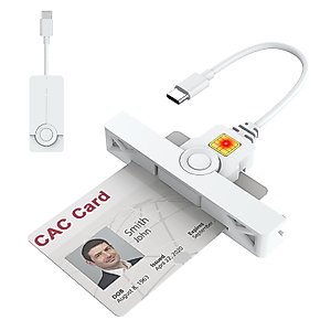 USB Smartfold Type C CAC Reader, USB C DOD Military USB Common Access CAC Smart Card Reader and ID CAC Card Reader,Compatible with Mac Os, Windows,Linux(Mini Foldable and Portable Type C) New