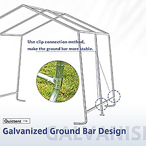 Quictent 10x10 ft Anti-Snow Portable Garage Shelter Outdoor Storage Shed Heavy Duty Car Canopy Carport for Motorcycle, Bike or Garden Tools-Gray