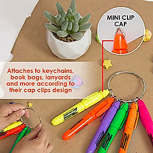 BAZIC Mini Highlighter Pen Assorted Color, Chisel Tip Broad Fine Line Highlighters Unscented (5/Pack), 1-Pack