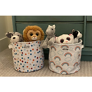 Peek-a-Bags Toy Storage Organizer Canvas Bin, Kid's Toy Storage - Books, Blocks, Baby Toys, Legos, Small Stuffed Animals. Organize Nursery, Bedroom, Playroom, Living Room, & Closets.