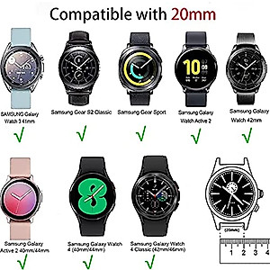 XRHWW 5 Pack 20mm Stretchy Nylon Loop Watch Bands Compatible With Samsung Galaxy Watch Active 2 44mm 40mm/Active 40mm/Galaxy Watch 3 41mm/Galaxy Watch 42mm/Galaxy Watch 4 44mm 40mm / Galaxy watch 5 44mm 40mm/Galaxy watch 5 Pro 45mm