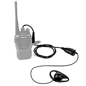 Retevis 2 Way Radio Earpiece with Mic 2 Pin D-Type Walkie Talkie Earpiece Compatible with Baofeng 888S UV-5R UV-82 H-777 RT21 RT22 Two Way Radios (1 Pack)
