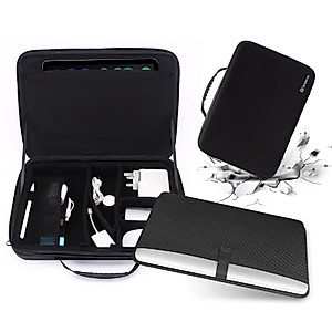 Smatree Hard Laptop Shoulder Bag for 16inch MacBook Pro M4 2024/M3 2023-2019 A2991 A2780, 13inch iPad Air M3 2025, 15inch Dell XPS 15 9510 9530, iPad Pro M4 2024, 9.7-13inch Case(Fit UK/EU Power Plug)