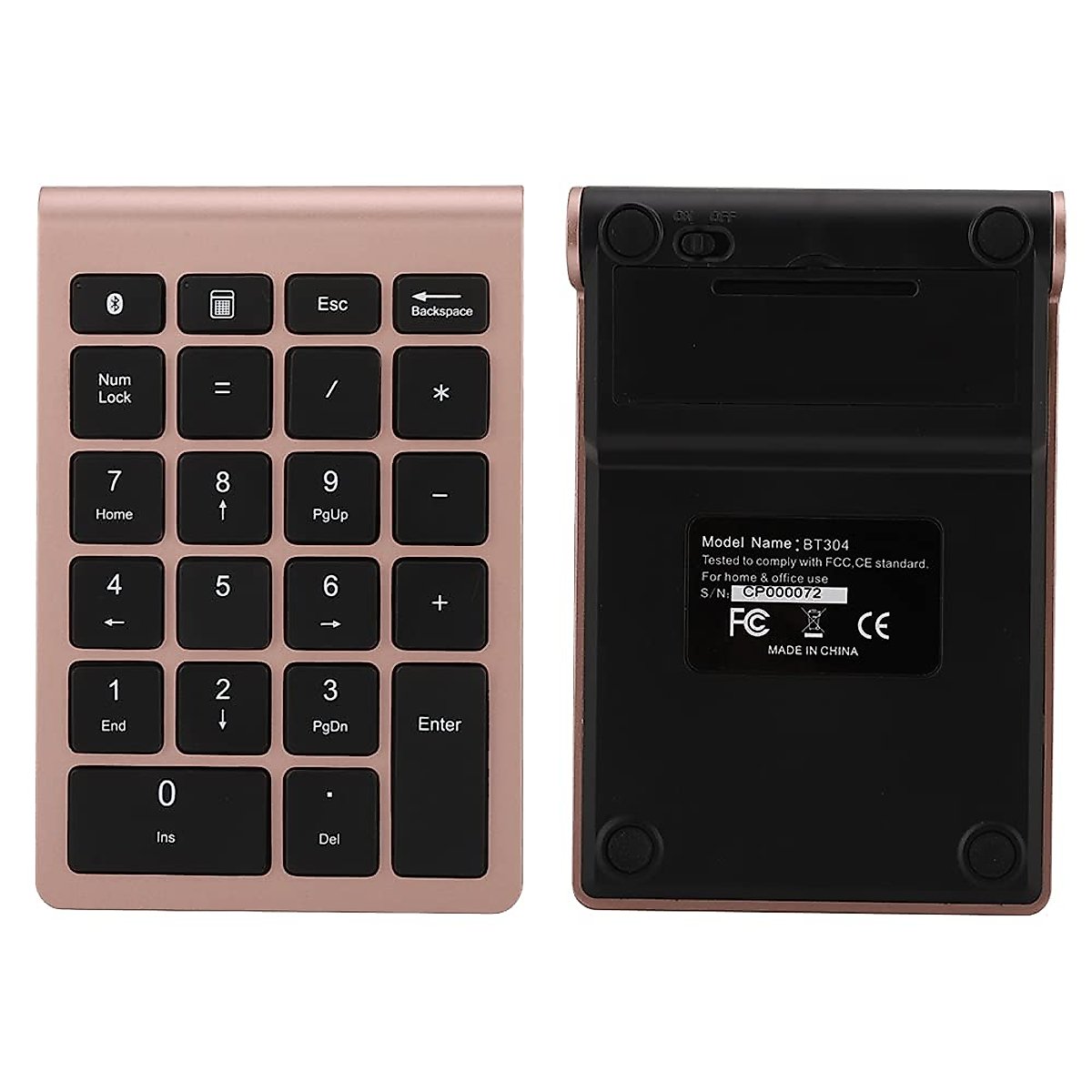 Sanpyl 22 Keys Numeric Keypad, Bluetooth Mini Keyboard, Portable Mini Financial Accounting Number Pad, for Laptop Desktop, PC(Rose Gold)