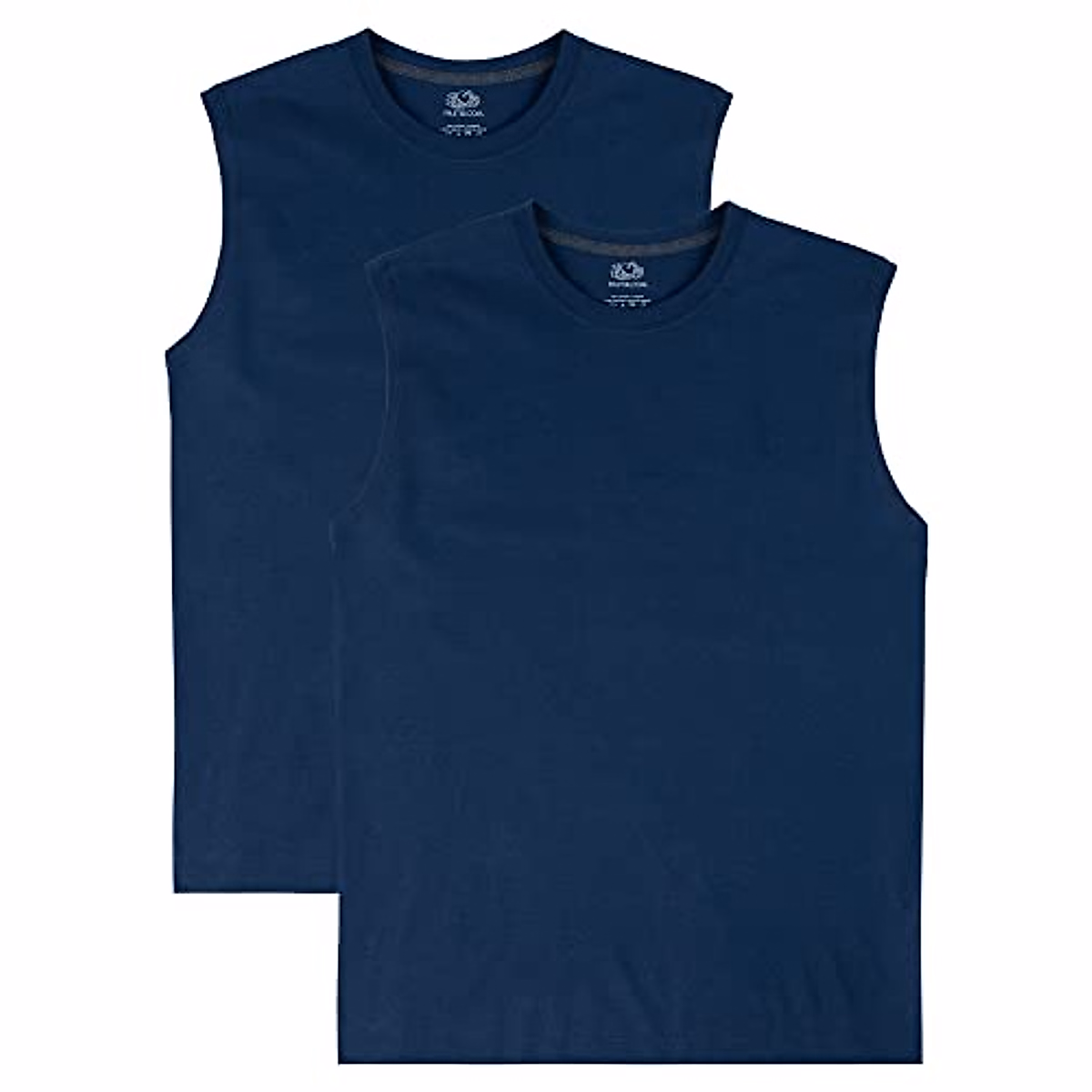 Fruit of the Loom Men's Eversoft Cotton Sleeveless T Shirts, Breathable & Moisture Wicking with Odor Control, Sizes S-4x, Muscle-2 Pack-Navy