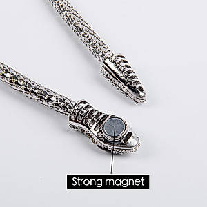 Magnetic Curtain Tiebacks Stainless Steel Curtain Buckle Tie Backs Set of 2 (Silver Snake)