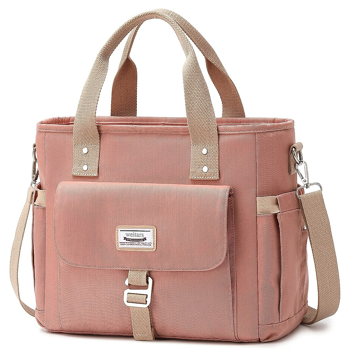 Weitars Lunch Bag for Women Work,Insulated Lunch Box Extra Large Lunch Tote Bag,Wide-Open Tote Cooler Bag With Removable Shoulder Strap with Side Pocket,Lunchbag For Picnic Hiking School Beach