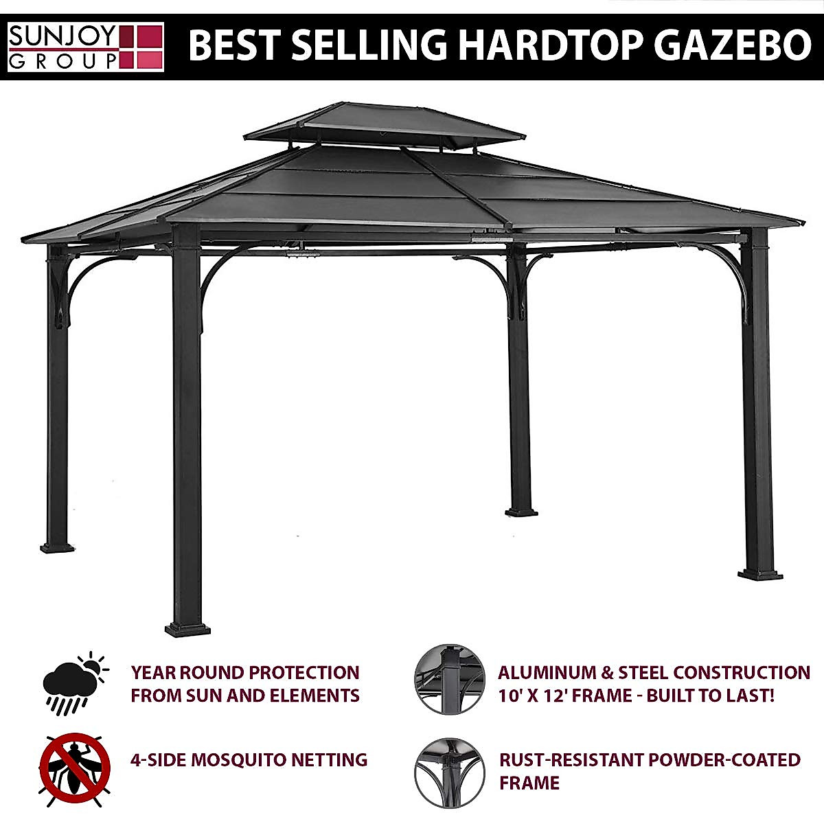 Sunjoy 10 x 12 Chatham Steel Hardtop Gazebo