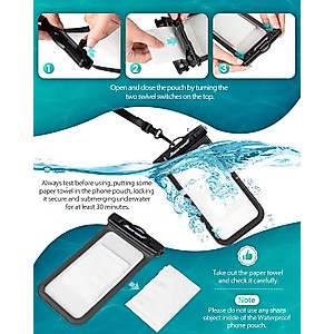 Hiearcool Universal Waterproof Case, Waterproof Phone Pouch Compatible for iPhone 16 15 14 13 Pro Max XS Plus Samsung Galaxy S22 Cellphone Up to 8.3", IPX8 Cellphone Beach Bag for Travel - 2 Pack