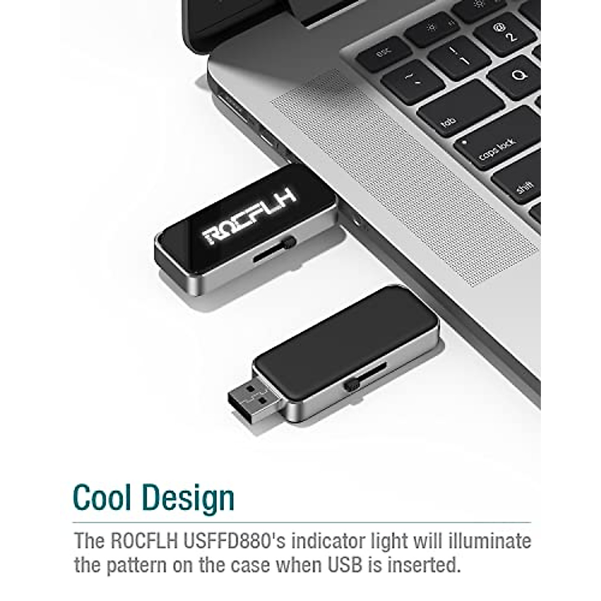 ROCFLH 256GB High-Speed and Light-Up USB 3.1 Flash Drive, Up to 400MB/s Read (USSFD880-L256G)