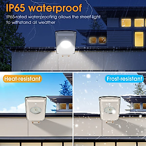 Malitupy Solar Street Lights Outdoor, Cool White/Warm White Solar Street Light Dusk to Dawn/Motion Sensor, 1300LM IP65 Waterproof, Dimmable Remote Control Solar Street Light for Yard Path Driveway