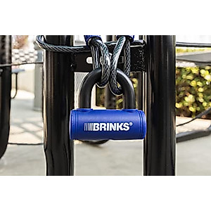 BRINKS - 3 7/8” Mini U-Bar Lock - Weather Resistant and Pick Resistant Bike Lock, Blue