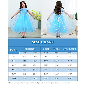 GZ-LAOPAITOU Girls Princess Costume Princess Dresses for Birthday Party Dress Up Halloween Cosplay with Accessories