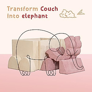 Annualring Kids Couch 10 Pcs,Modular Toddler Play Sofa Fold Out Couch Play Set with Flower Shape for Creative Boy Girl,Convertible Sofa for Teen Imaginative Playroom Furniture