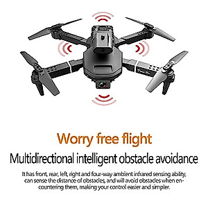 E100 Drone, Hd 4k Aerial Photography With Dual Cameras, Mini Lightweight Quadcopter, Remote Control Quadcopter Boy Folding Model Aircraft Toy, Gesture Photo/Video, Intelligent Obstacle Avoidance (Black)