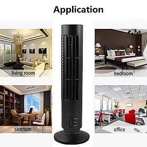 Gonetre Portable Air Cooler Vertical Bladeless Fan USB Desktop Air Conditioner Fan Mini Cooling Tower Fan for Home Office (Black)