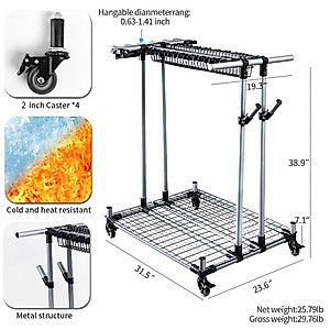 garden tool organizer metal Garage Storage Holder storage large long lawn tools heavy duty tool rack sturdy yard cart yard tool organizer for garage