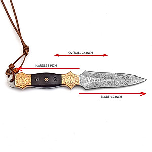 Damascus Steel fixed Blade Hunting Knife Camping Hiking. SM11