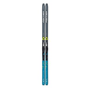 Fischer Adult Voyager Efficient Forward (EF) Fitness Cross-Country Mounted Lightweight Nordic Skis with Tour Step-in IFP XC-Bindings, X-Large