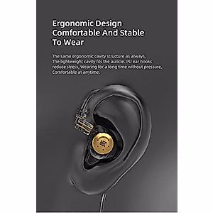 ERJIGO EDXPro KZ EDX Pro In-Ear Monitors, HiFi stereo Stage/Studio IEM Wired Noise Isolating Sport Earphones/Earbuds/Headphones with Detachable Cable for Musician Audiophile (Without Mic, Transparent)