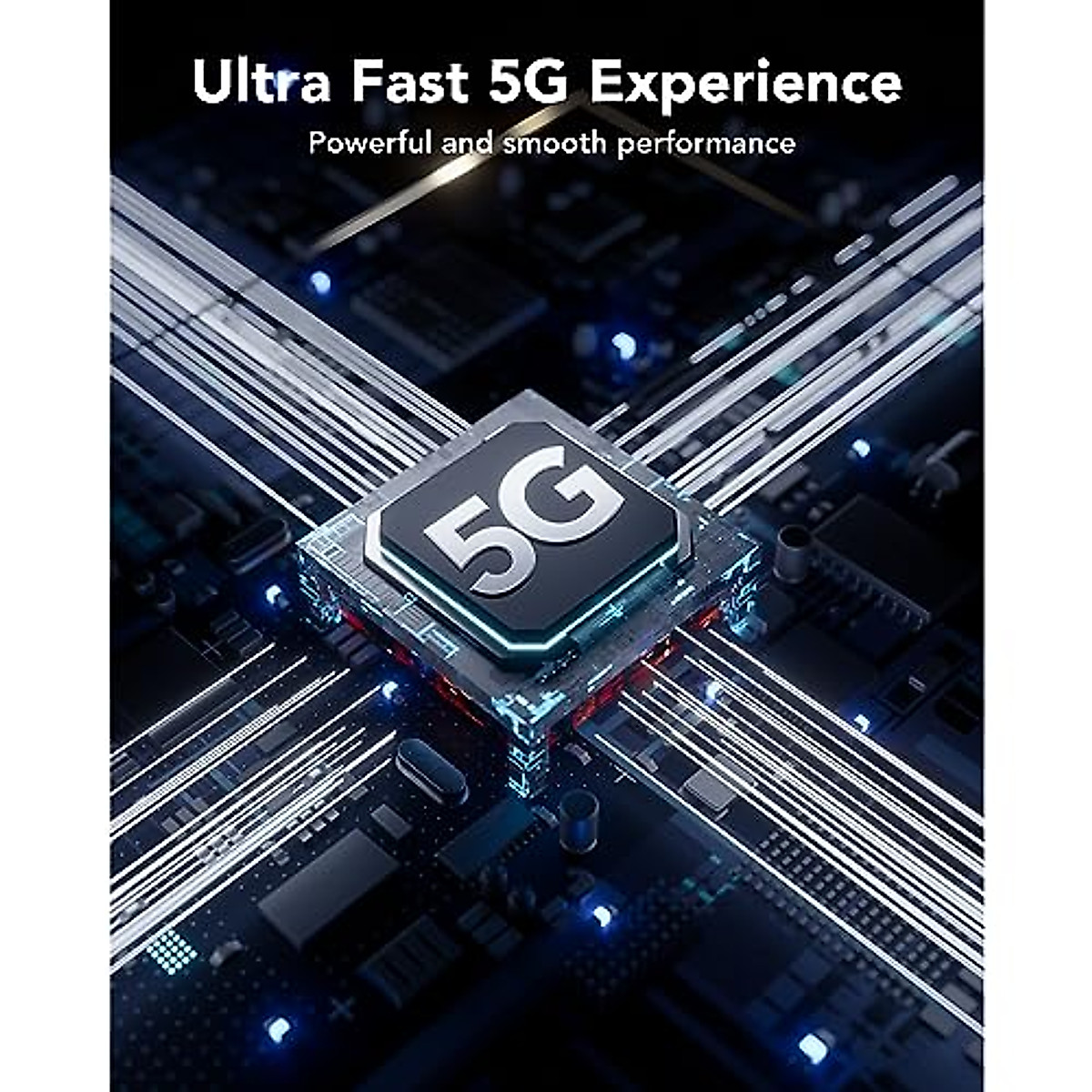 TCL 40 X 5G Unlocked Phone, 6.56 Inch HD+ Display Smartphone, 5000 mAh Cell Phone, 50MP Main Camera, Android 13, 4GB + 64GB Mobile Phone, U.S. Version, Starlight Black