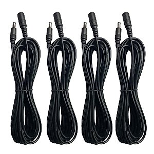 4 Pack Power Extension Cord 2M (6.56ft), 5.5mm x 2.1mm DC 12V Power Supply Adapter Extension Cable Male 2 Female Plug Cable for CCTV Cameras, DVR Etc