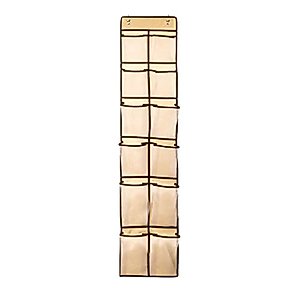 Cabilock Clear Storage Tote Pocket Organizer Pouch Bags Storage Tote 1PC 12 Pockets Door Haning Shoe Organizer Non-Woven Fabrics Storage Bag Mesh Pouch (Beige) Organizer Clear