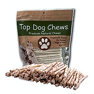 Top Dog Chews - All Natural Rawhide Dog Twists (100 Pack), Natural Chew Sticks for Healthy Teeth and Happy Dogs, Delicious Dog Treats for Canine Dental Care