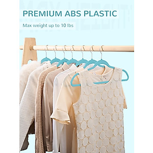 HOUSE DAY 20 Pack Plastic Hangers, Aqua Hangers Extra Wide Hangers with 360 Swivel Hook, Space Saving Hangers for Shirts, Pants, Heavy Duty Hangers for Coat, Suit