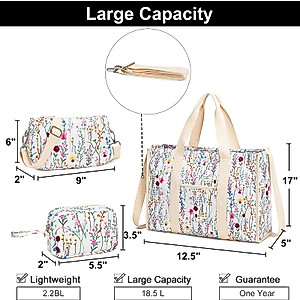 LOIDOU 3Pcs Laptop Tote Bag for Women 15.6 inch Work Tote Bag Computer Bag Large Capacity Teacher Handbag Shoulder Bag